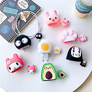 3D Cute Cartoon Designs Protective Case,Cute Cartoon Lightning Cable Protector Cover, for iPhone Charger Cute Case Compatible with Apple 20W USB-C Power Adapter Charger Cable (KT cat)