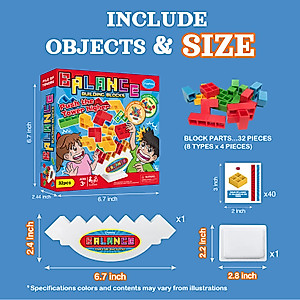 iYuePeng 32 Pcs Tetra Balance Tower Stacking Games Team Building Blocks Board Game for Kids & Adult, Drop The Pile of Tower STEM Toys for 2 Players, Family, Parties, Travel