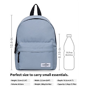 HotStyle SIMPLAY+ Classic Mini Backpack Small Travel Bag, Plain, Light Grey