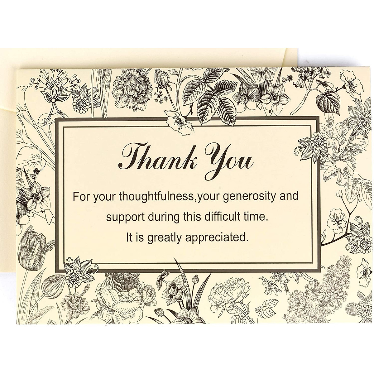 SUPREME IMPRESSION Funeral Thank you Cards with Envelopes - 24 Pack Sympathy Note Cardset - All Cards are Blank Inside For Photo or Personalized Message to Friends & Family