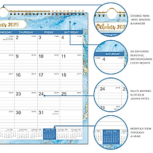 2025-2026 Calendar - 2025-2026 Wall Calendar with Julian Date, Jul 2025 - Dec 2026, Twin-Wire-Bound, 14.76”x 11.6”, Thick Paper Perfect for Organizing & Planning, 6 Different Background Patterns