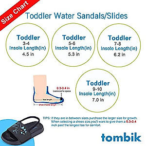 tombik Toddler Sandals Boys Pool Slipper Slides Kids Water Shoes for Beach Navy/Dinosaur 7-8 US M Toddler