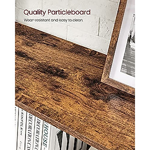 VASAGLE Bookshelf, 5-Tier Storage Rack with Steel Frame, for Living Room, Office, Study, Hallway, Industrial Style, Rustic Brown + Black, ‎11.8 x ‎31.5 x 60 inches