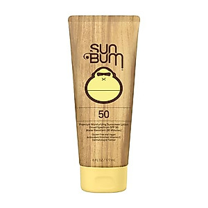 Sun Bum Original Moisturizing Sunscreen SPF 50 Lotion|Reef Friendly Broad Spectrum UVA/UVB Protection|Water Resistant & Non-Greasy Protection,Hypoallergenic,Paraben Free,Gluten Free|SPF 50 6ozTube