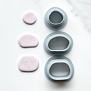 Polymer Clay Cutters – The Clayful Co Pebble Pack Set of 9 – Plastic Cutter for making Jewelry and Earring Shapes