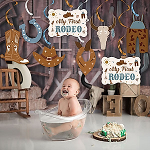 Cowboy 1st Birthday Hanging Decorations, My First Rodeo Birthday Decoration Western Cowboy Party Supplies for Boy Western Theme Birthday Party Decoration Cowboy Baby Shower Wild West Party Decoration