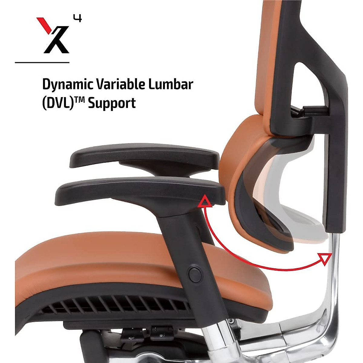 X-Chair X4 High End Executive Chair, Black Leather with Wide Seat & Headrest - Ergonomic Office Seat/Dynamic Variable Lumbar Support/Floating Recline/Stunning Aesthetic/Perfect for Office or Boardroom