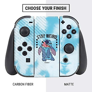 Skinit Decal Gaming Skin Compatible with Nintendo Switch Bundle - Officially Licensed Disney Lilo and Stitch Stay Weird Design