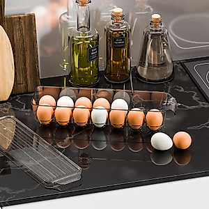 Cq acrylic Fridge Organizer,BPA-Free Clear Plastic Refrigerator Organizer Bins with Handle for Cabinet, Kitchen, Countertops, Cupboard, Freezer Organization, Set of 8, Large, 8PCS-Zuhe Box