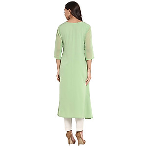 Janasya Kurta for Women Green