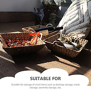 LUOZZY 2pcs Storage Basket Straw Woven Basket Desk Organizer Decorative Basket Sundries Holder for Home