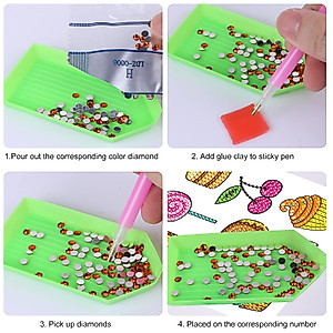 MEIEST 5D Diamond Art Painting Stickers Kits for Kids and Adult Beginners,Fun DIY Unicorn and Ice-Cream Mosaic Stickers by Numbers Kits,Creative Arts and Crafts Set and Handmade Gift