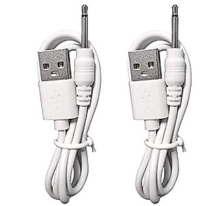 oGoDeal Replacement USB to DC Charging Cable | USB Charger Cord - 2.5mm - Original Replacement (2 Pack White)