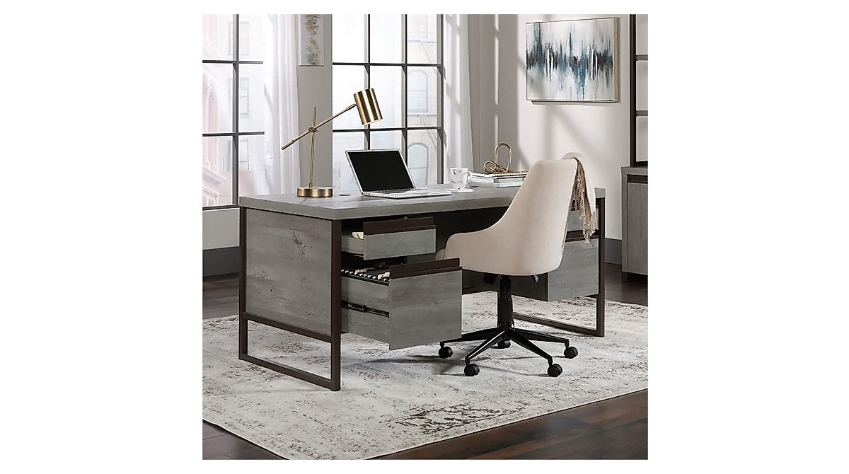 Sauder Manhattan Gate Executive Desk in Mystic Oak - Stylish & Durable