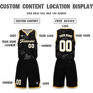 Unisex Classic Full Printed Basketball Volleyball Jersey Short Set Gift (Yello-Purple) One Size