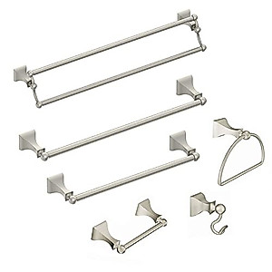 Moen DN8324BN Retreat Collection 24-Inch Bathroom Single-Towel Bar, Brushed Nickel