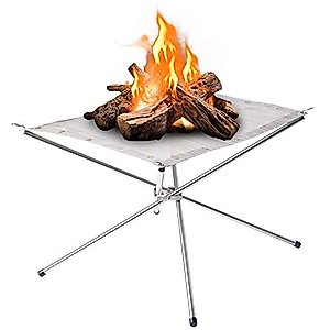 Portable Outdoor Fire Pit 16.5 Inch - New Upgraded Camping Fire Pit Collapsible Foldable Mesh Fire Pits Fireplace for Camping, Campfire, Patio, Backyard and Garden - Carrying Bag Included