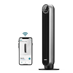 Dreo Nomad One S Smart WiFi Tower Fan with Remote, Alexa Fan,Silver,36inch,DR-HTF007S-Vine