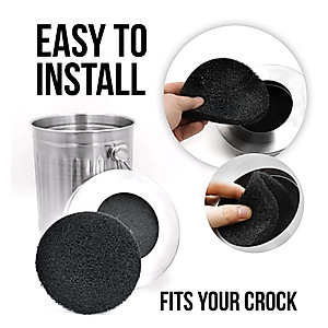 BioStrike Compost Crock - Activated Carbon Filters for Compost Bucket, Control Kitchen Odors, 5.5-inch Round, Made in USA (4 Count)