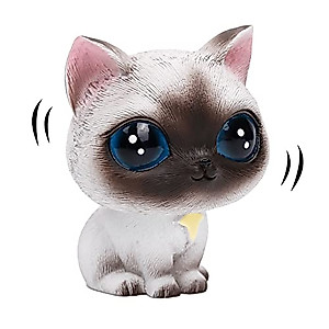 YGMONER Cat Bobblehead Ornaments Car Dashboard Shake Head Decoration (Siamese)
