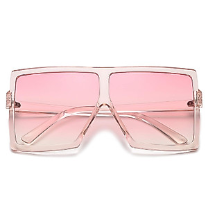 GRFISIA Square Oversized Sunglasses for Women Men Flat Top Fashion Shades