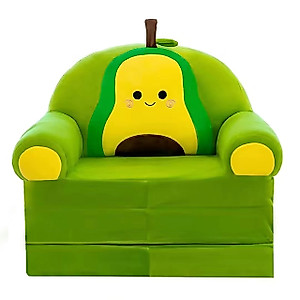 Three Layers of Folding Kids Sofa/Children Sofa/Lazy Sofa/Armchair Flip Open Plush Foldable Mini Sofa Softtoy Cute Cartoon Design Baby Seat Couch (Not Cover!with Liner Filler) (Avocado)
