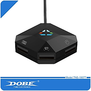 Dobe NS-Switch PS4 PS3 Game Keyboard and Mouse Adapter for PS4, PS3, Xbox one, N-Switch, Host Series Converter（Original Handle Guide Connection）