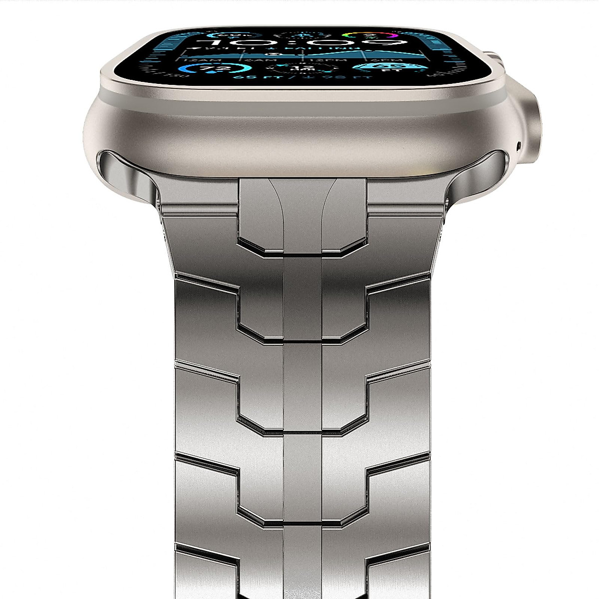 CHANCHY Titanium Band for Apple Watch Ultra 2 Band 49mm, Durable Lightweight Titanium Metal Strap for Apple Watch Series 10 9 8 7 SE2 SE 6 5 4 Ultra Ultra 2 Men (Titanium Edition, 49mm 46mm 45mm 44mm)