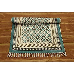 Casavani Indian Hand Made Cotton Dhurrie Geometric Gray & Black Rug Home Decorative Bohemian Kilim Rug Entryway Throw Rug Best Uses for Living Room Laundry Room Bed Room Bathroom 6x8 Feet