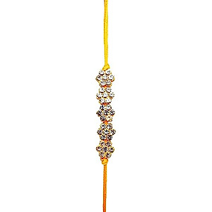 Tarini Gallery Rakhi for Brother Bhai Bhaiya Bhatija Raksha Bandhan gift Rakhi Thread Rakhi with Roli Chawal and Greeting card gift pack(Brass Kalkavati)