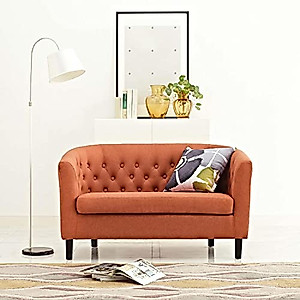 Modway Prospect Upholstered Contemporary Modern Loveseat In Orange