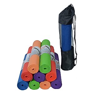 Hello Fit 10-Pack Yoga Mat With Carrying Bags, 68" x 24" Non Slip Exercise Mat, 4mm Thick Gym Mat, Bulk Non Toxic Yoga Mats for Schools and Studios, Assorted