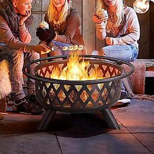 Yaheetech 36in Outdoor Fireplace Wood Burning Firepalce for Bonfire Patio Backyard