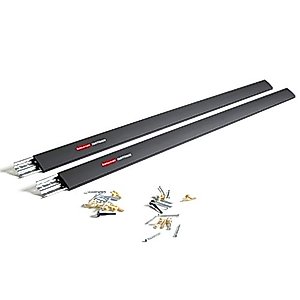 Rubbermaid FastTrack Wall Mounted Storage and Organization System Rail for Home and Garage, Horizontal 48", 2-Pack, Holds up to 1,750 pounds each rail - Black (2091171)