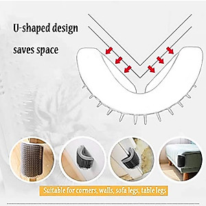 Cat Self Groomer with Catnip Pouch, 4 Pack Wall Corner Scratcher Groomers Soft Grooming Massage Combs for Short Long Fur Cats,Cat Brush Toy for Indoor Cats Kitten