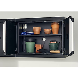 ClosetMaid ProGarage Wall Cabinet with Two Doors Lock and Shelf, for Garage Storage, Heavy Duty Steel, Black