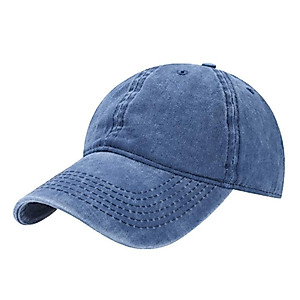 Kids Solid Cotton Baseball-Hat - Baby-Boys Washed Cotton Baseball Hats Toddler Infant Baseball-Cap for 2-7 Years (Navy, 2-7years)