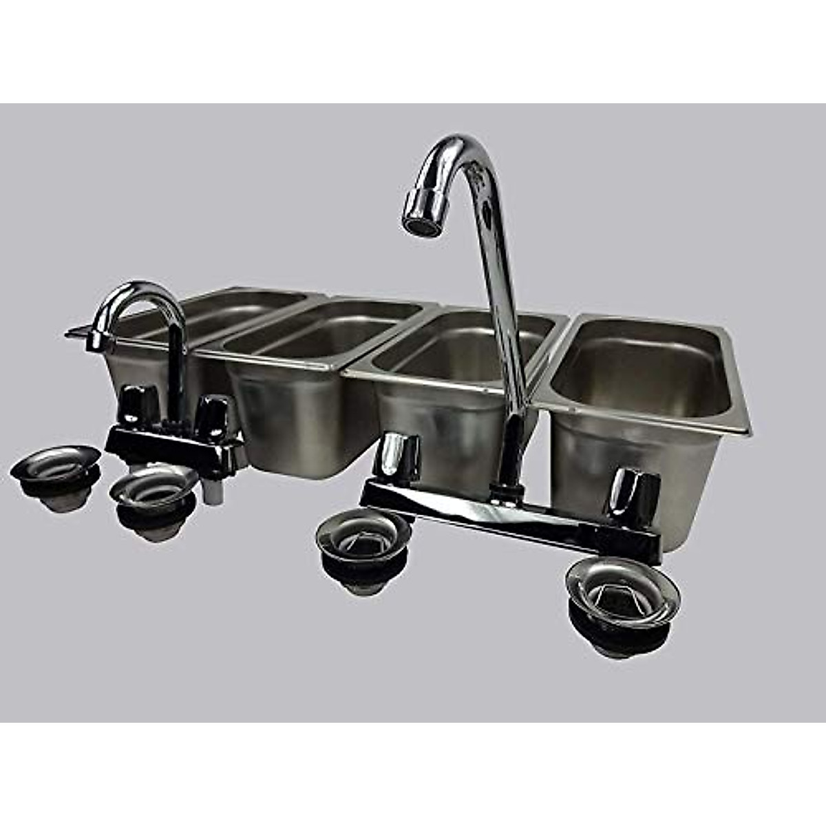 Standard 4 Compartment Sink Set & Hand Washing for Concession Stand Food Trailer