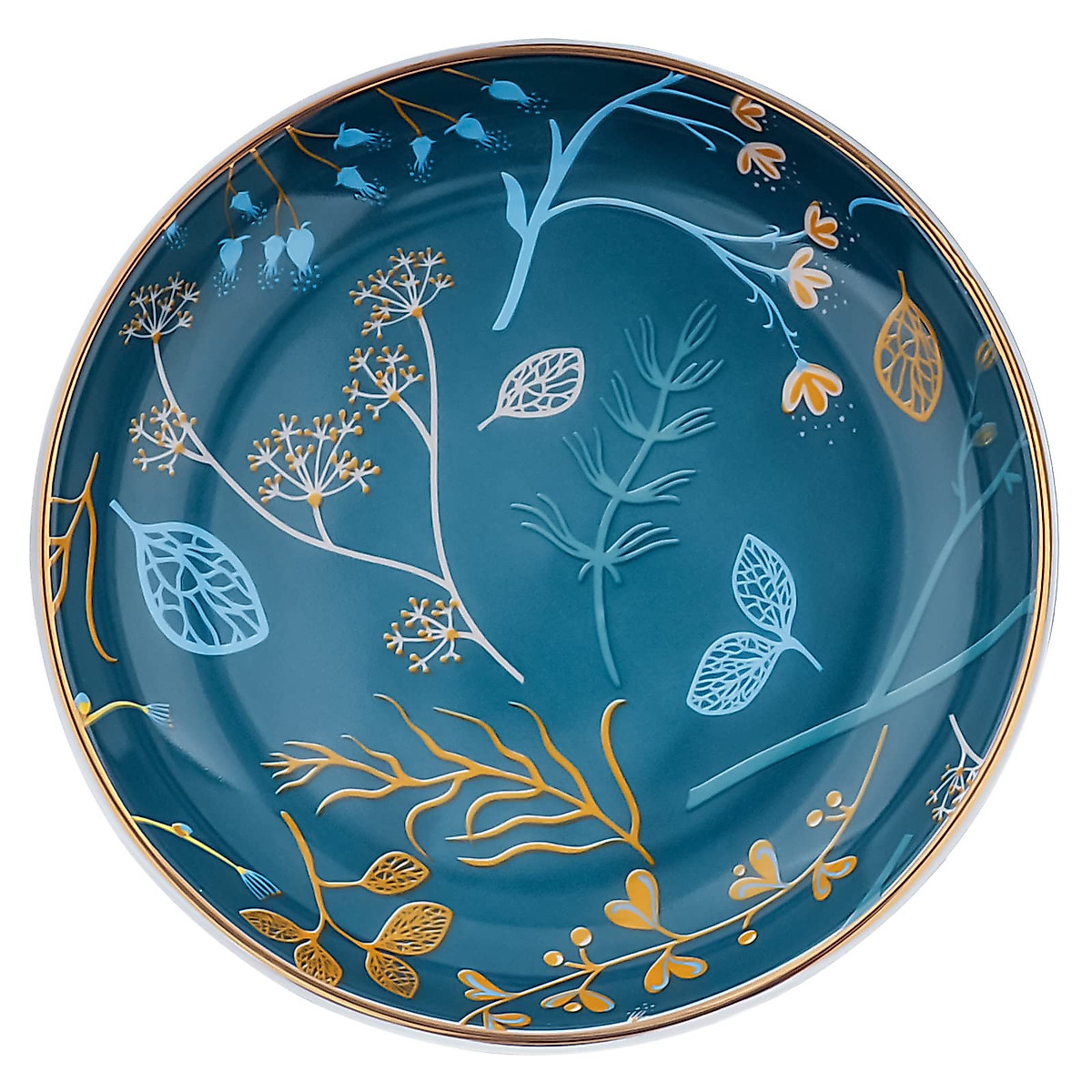 Goporcelain Jewelry Ring Dish Tray Boho Ceramic Decorative Trinket Dish Organizer for Rings Earrings Necklaces Bracelet Watch Keys Plate Small Round Ring Holder Gift for Women Engagement