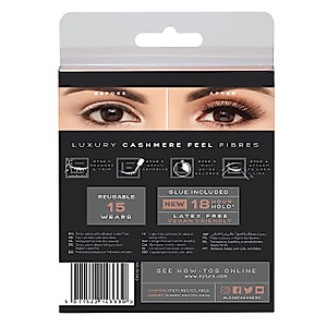 Eylure False Lashes, Luxe Cashmere No. 6 with Adhesive Included, 1 Pair Black