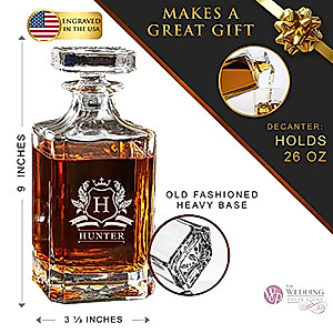 Custom Engraved Whiskey Decanter - Personalized with Cavalier Design