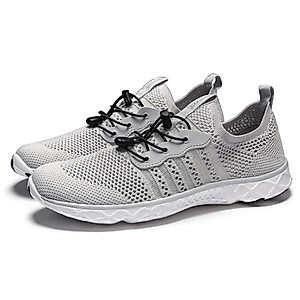 SUOKENI Women's Quick Drying Slip On Water Shoes for Beach or Water Sports LightGray.,Size:US 7.5/EU 38