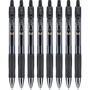 PILOT G2 Premium Refillable & Retractable Rolling Ball Gel Pens, Fine Point, Black, 8-Pack (15298)