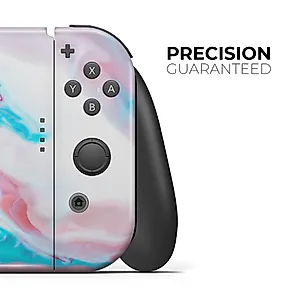 Design Skinz - Compatible with Nintendo Switch OLED Dock Only - Skin Decal Protective Scratch-Resistant Removable Vinyl Wrap Cover - Marbleized Teal and Pink V2