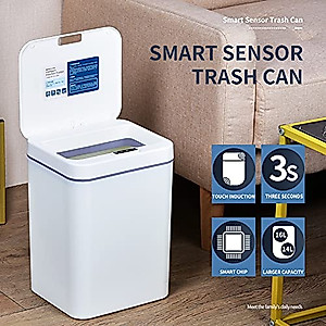 Xuanmo Automatic Sensing Trash Can, Smart Waterproof Non-Contact Motion Sensor Dustbin 16 Liters Waste Bin with Lid, Suitable for Kitchen, Living Room, Bathroom, Office, Bedroom (Color : Pink)