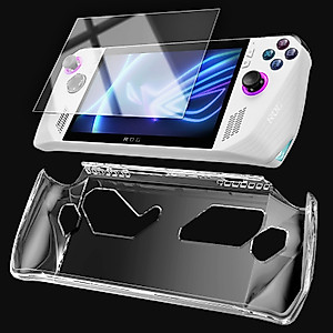 ENCASED 3-in-1 Asus ROG Ally Accessories Bundle - Clear Grip Case with Tempered Glass Screen Protector and Protective Carrying Bag with Handle (EVA Hard Shell)