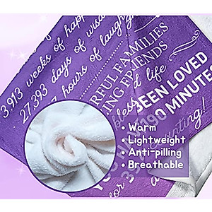 InnoBeta 75th Birthday Gifts for Women, Birthday Presents for 75 Year Old Women - 75 & Sensational - Grandma, Greatgrandma, Mom, Aunt, Sister - Flannel Throw Blanket - Purple, 50"x 65"