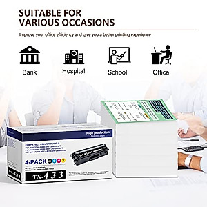 TN 433 TN-433 Toner Cartridges - Drawn Compatible TN433BK/C/M/Y TN433 High Yield Toner Set Replacement for Brother HL-L8360CDW HL-L8260CDW MFC-L8900DW L8610CDW Printer,(5Pack,2BK/1C/1M/1Y)