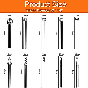 20Pcs Rotary Burr Set with 1/8 Inch(3mm) Shank, HSS Routing Router for DIY Woodworking, Engraving, Carving, Drilling