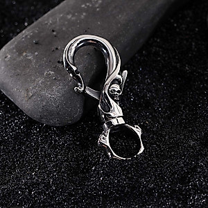 Birch & Bliss 316L Stainless Steel Swivel Skull Keychain | Keyring - Blackstatic Collection | Graduation & Fathers Day - Gifts For Men